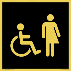 Disabled and Non-gender specific in black panel from Safety Sign Supplies