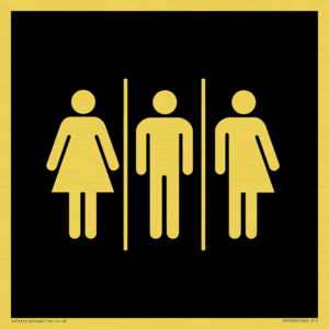 Female, Male and Non-gender specific in black panel from Safety Sign ...