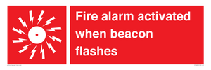 Fire alarm activated when beacon flashes from Safety Sign Supplies