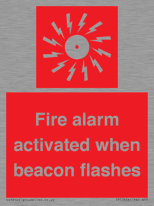 Fire alarm activated when beacon flashes from Safety Sign Supplies