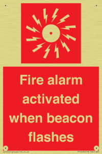 Fire alarm activated when beacon flashes from Safety Sign Supplies