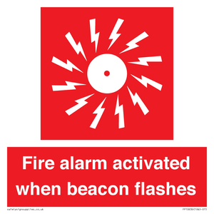 Fire alarm activated when beacon flashes from Safety Sign Supplies