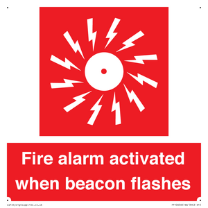 Fire alarm activated when beacon flashes from Safety Sign Supplies