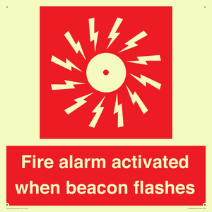 Fire alarm activated when beacon flashes from Safety Sign Supplies