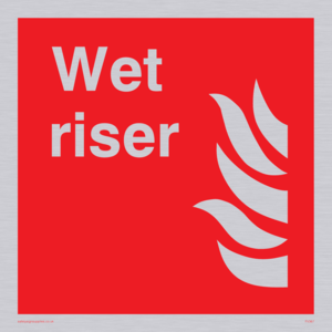 Wet riser sign from Safety Sign Supplies