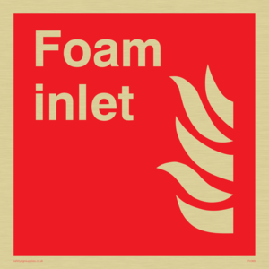 Foam inlet sign from Safety Sign Supplies