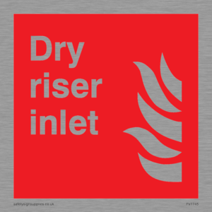 Dry riser inlet from Safety Sign Supplies