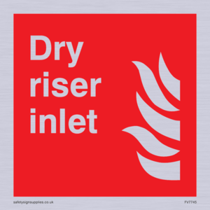 Dry riser inlet from Safety Sign Supplies