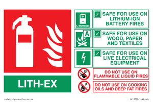 LITH-EX Fire Extinguisher Identification Sign from Safety Sign Supplies