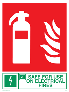 safe for use on electrical fires from Safety Sign Supplies