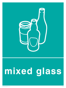 Recycling - Mixed Glass from Safety Sign Supplies