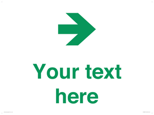 Custom Safe Condition inverse: Green right arrow from Safety Sign Supplies