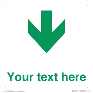 Custom Safe Condition inverse: Green Down arrow from Safety Sign Supplies