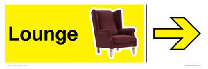 Lounge Dementia friendly yellow directional with arrows from Safety ...