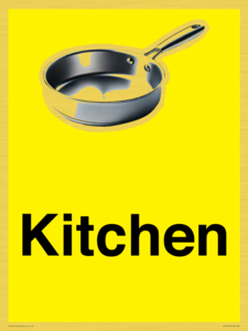 Kitchen Dementia Friendly signs yellow from Safety Sign Supplies