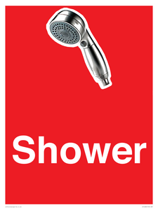 Shower Dementia Friendly Sign Red from Safety Sign Supplies