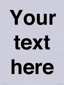 Custom plain information sign. Black text from Safety Sign Supplies