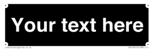 Custom blank information sign. Plain text, black background from Safety ...