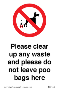 Please clear up any waste and please do not leave poo bags here from ...
