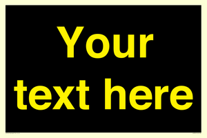 Custom blank information sign. Yellow text, black background from ...