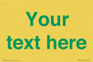Custom blank information sign. Green text, plain background from Safety ...