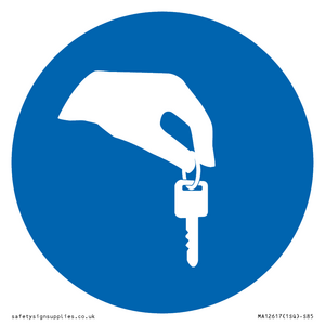 W932 Mandatory: Keys - Symbol only from Safety Sign Supplies
