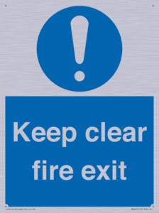 Keep Clear Fire Exit from Safety Sign Supplies