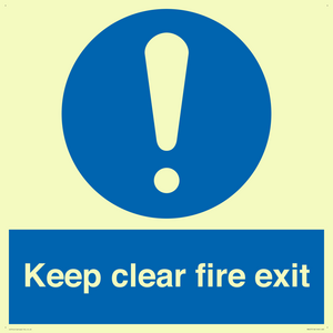 Keep Clear Fire Exit from Safety Sign Supplies