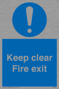 Keep Clear fire exit from Safety Sign Supplies