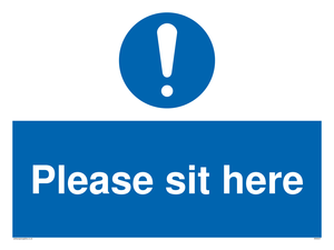 Please sit here from Safety Sign Supplies