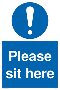 Please sit here from Safety Sign Supplies