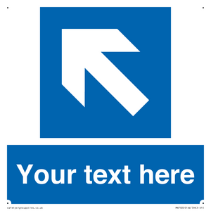 Custom Directional signage blue left arrow from Safety Sign Supplies
