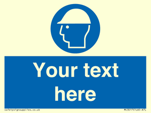 Custom hard hat symbol from Safety Sign Supplies