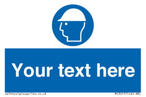 Custom hard hat symbol from Safety Sign Supplies