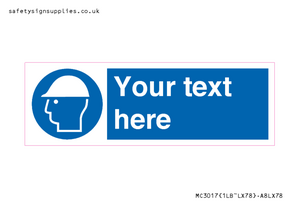 Custom hard hat symbol from Safety Sign Supplies