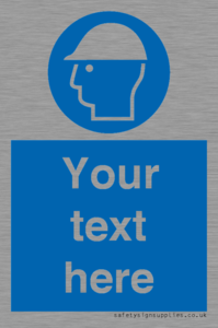 Custom hard hat symbol from Safety Sign Supplies