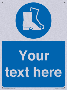 Custom safety boots sign from Safety Sign Supplies