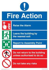 Fire action Notice - Do not take any risks from Safety Sign Supplies