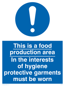 Food production hygiene PPE from Safety Sign Supplies