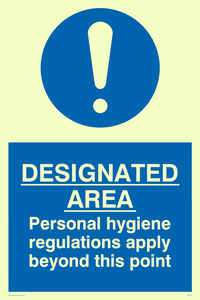 Designated area hygiene rules from Safety Sign Supplies
