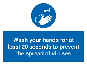 Wash your hands for 20 seconds sign from Safety Sign Supplies