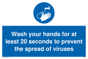 Wash your hands for 20 seconds sign from Safety Sign Supplies