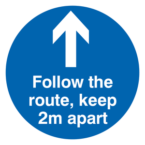 Follow the route, keep 2m apart from Safety Sign Supplies
