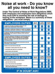 the noise at work regulations from Safety Sign Supplies