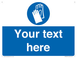 Custom Glove Sign from Safety Sign Supplies