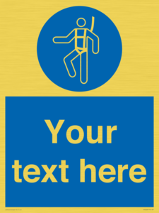 Custom Safety Harness Sign from Safety Sign Supplies
