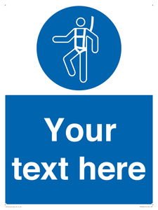 Custom Safety Harness Sign from Safety Sign Supplies