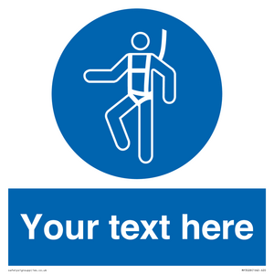 Custom Safety Harness Sign from Safety Sign Supplies