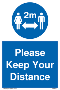 Please Keep Your Distance from Safety Sign Supplies
