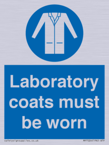 Laboratory coats must be worn from Safety Sign Supplies